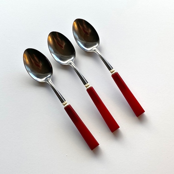 Bakelite | Dining | Vintage Red Bakelite Serving Spoons Set Of 3 | Poshmark